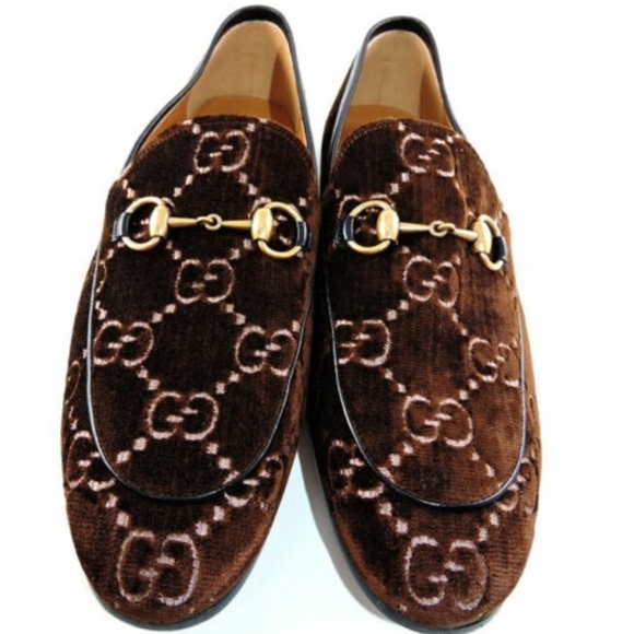 Gucci | Shoes | Gucci Brown Gg Velvet Jordaan Loafers Shoe | Poshmark